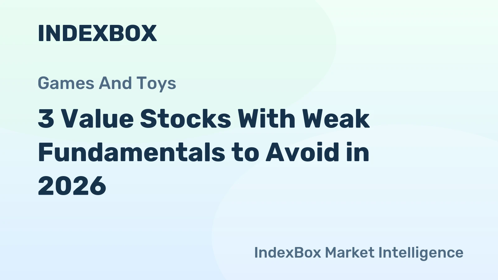 3 Value Stocks With Weak Fundamentals to Avoid in 2026