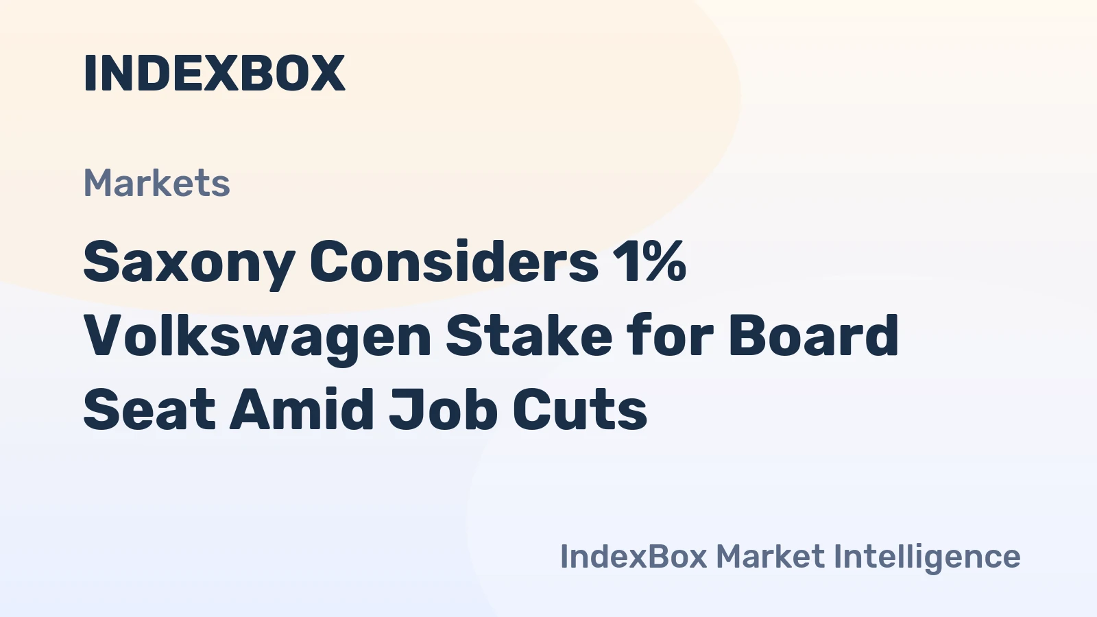 Saxony Considers 1% Volkswagen Stake for Board Seat Amid Job Cuts