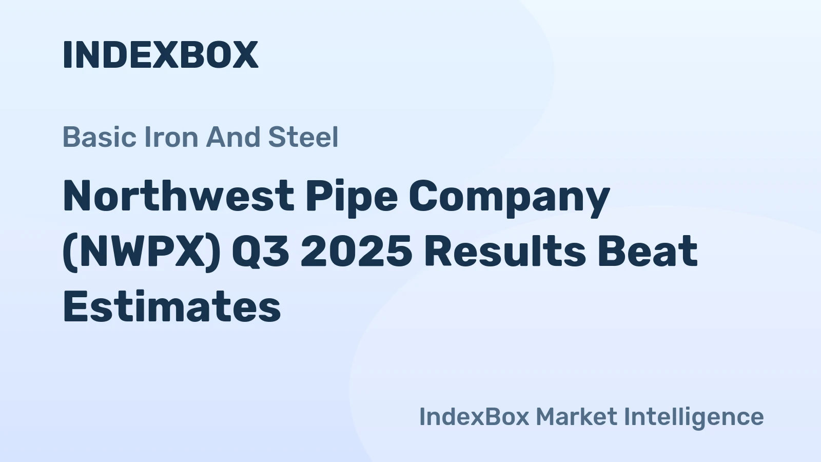 Northwest Pipe Company (NWPX) Q3 2025 Results Beat Estimates