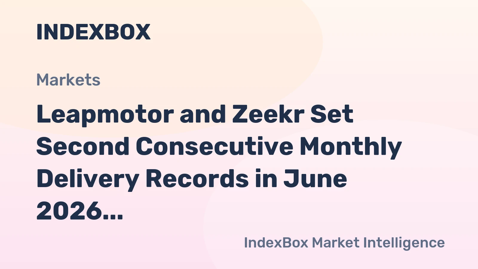 Leapmotor and Zeekr Set Second Consecutive Monthly Delivery Records in June 2026