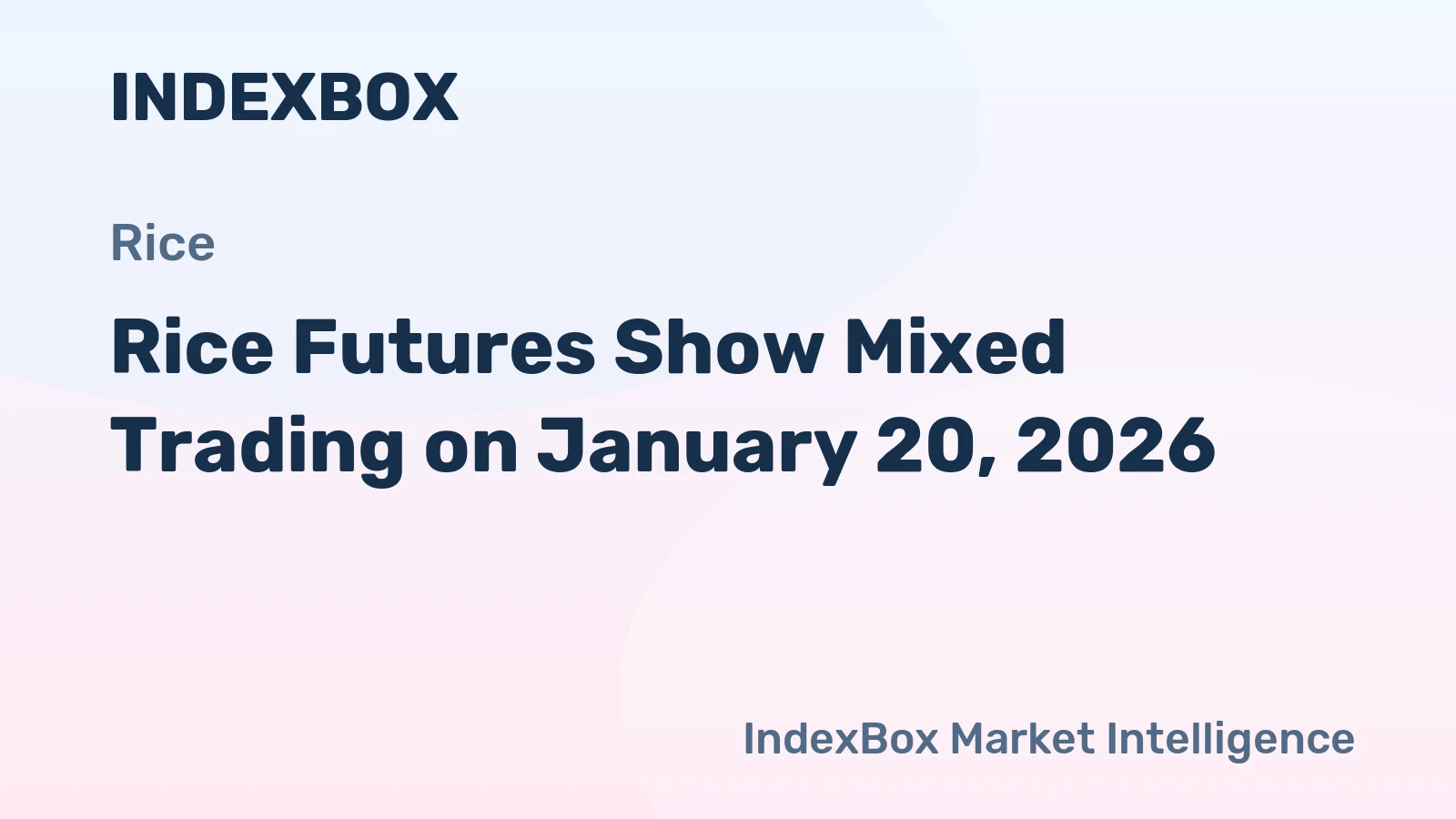 Rice Futures Show Mixed Trading on January 20, 2026
