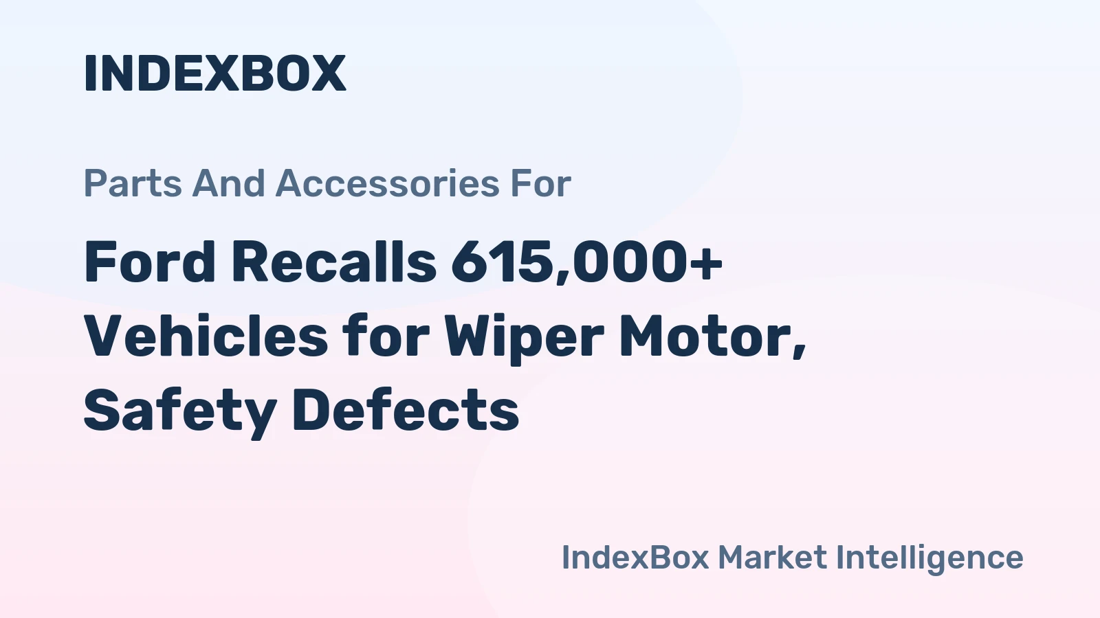 Ford Recalls 615,000+ Vehicles for Wiper Motor, Safety Defects