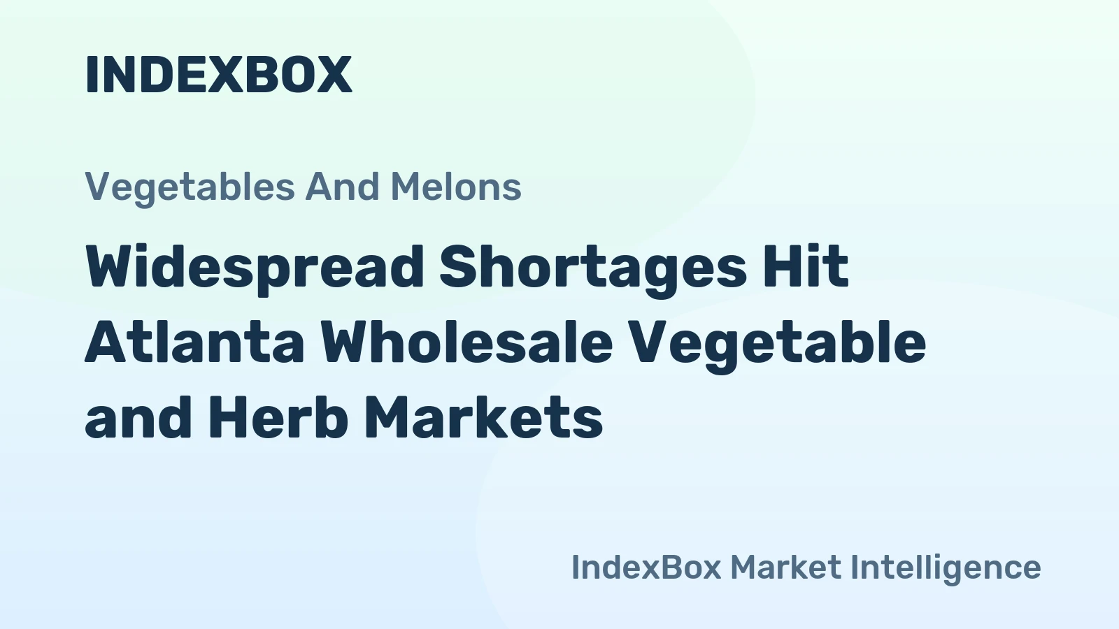 Widespread Shortages Hit Atlanta Wholesale Vegetable and Herb Markets