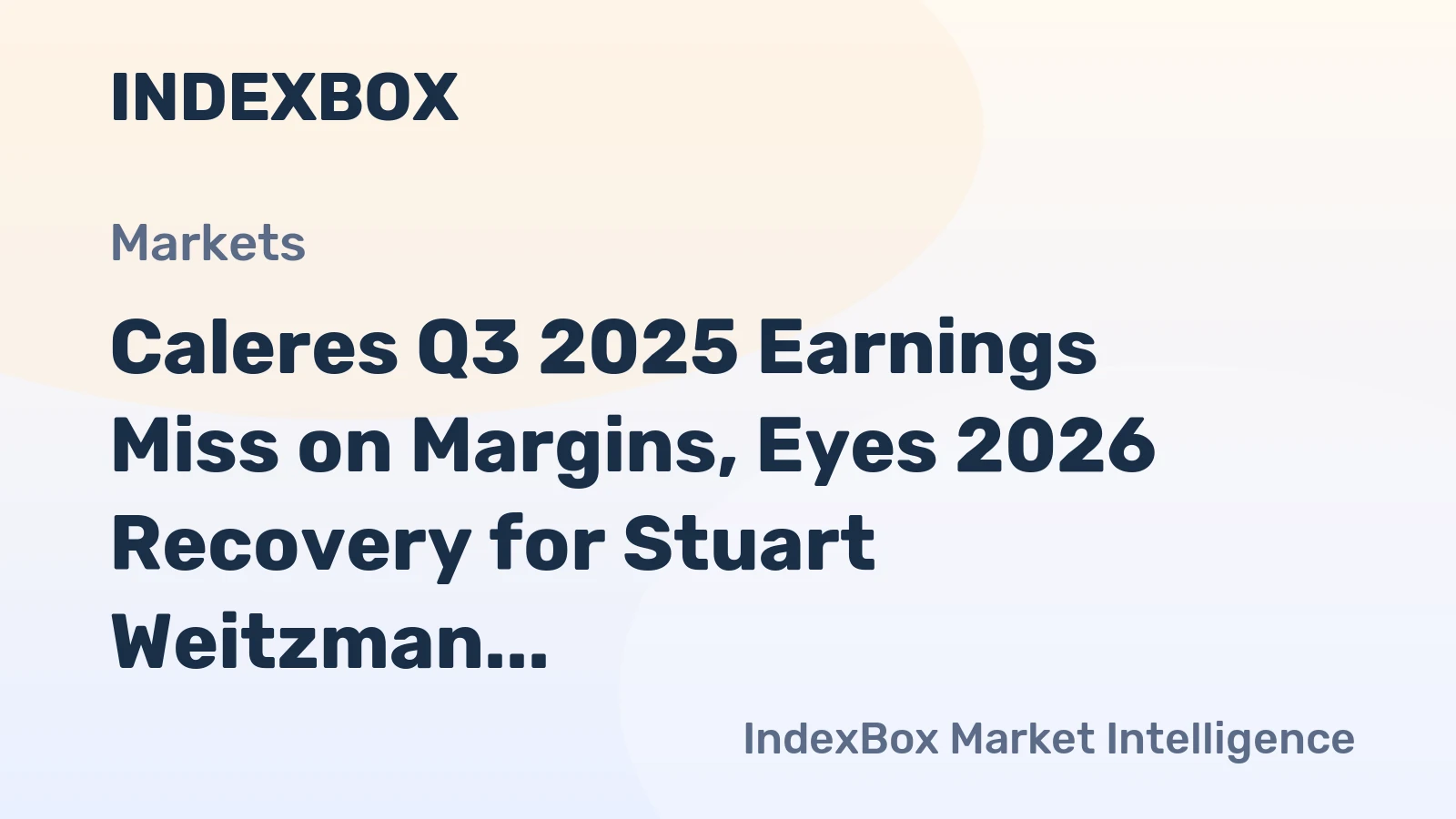 Caleres Q3 2025 Earnings Miss on Margins, Eyes 2026 Recovery for Stuart Weitzman