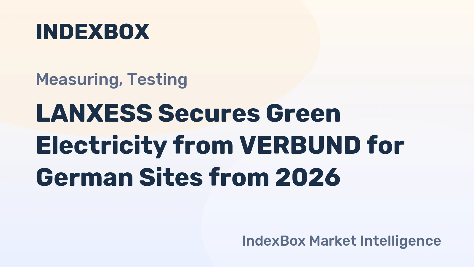 LANXESS Secures Green Electricity from VERBUND for German Sites from 2026