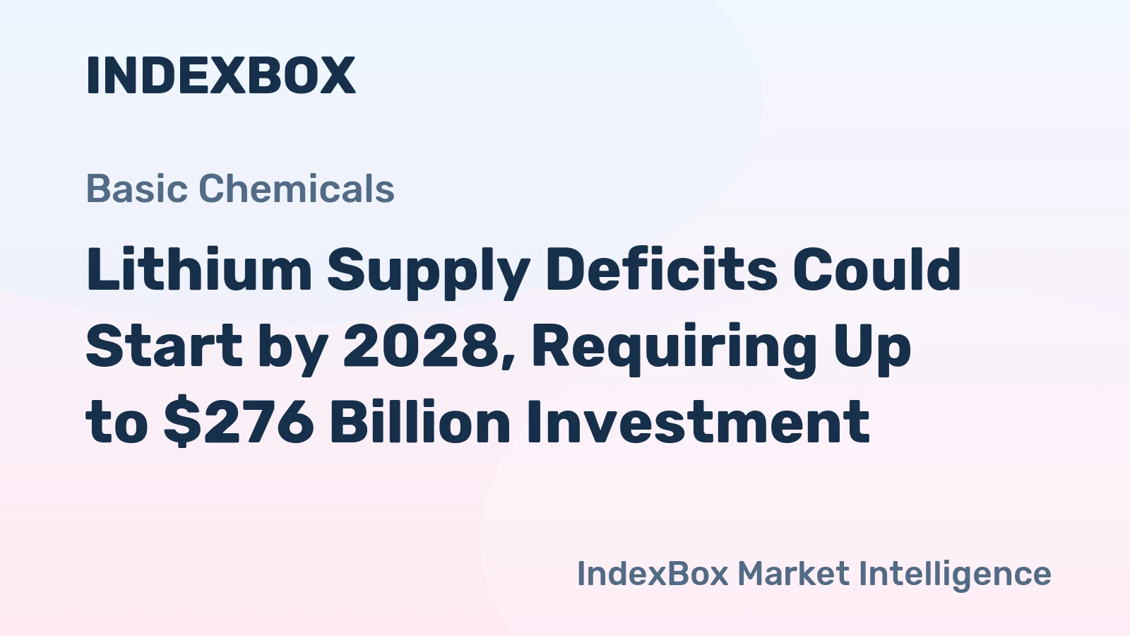 Lithium Supply Deficits Could Start by 2028, Requiring Up to $276 Billion Investment