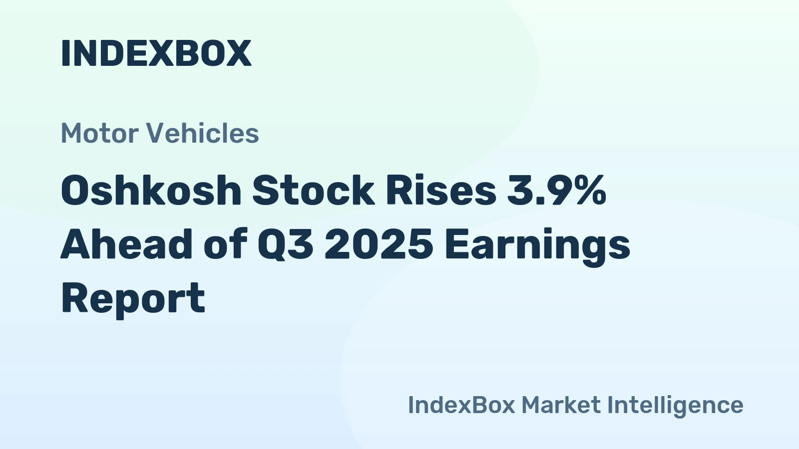 Oshkosh Stock Rises 3.9% Ahead of Q3 2025 Earnings Report