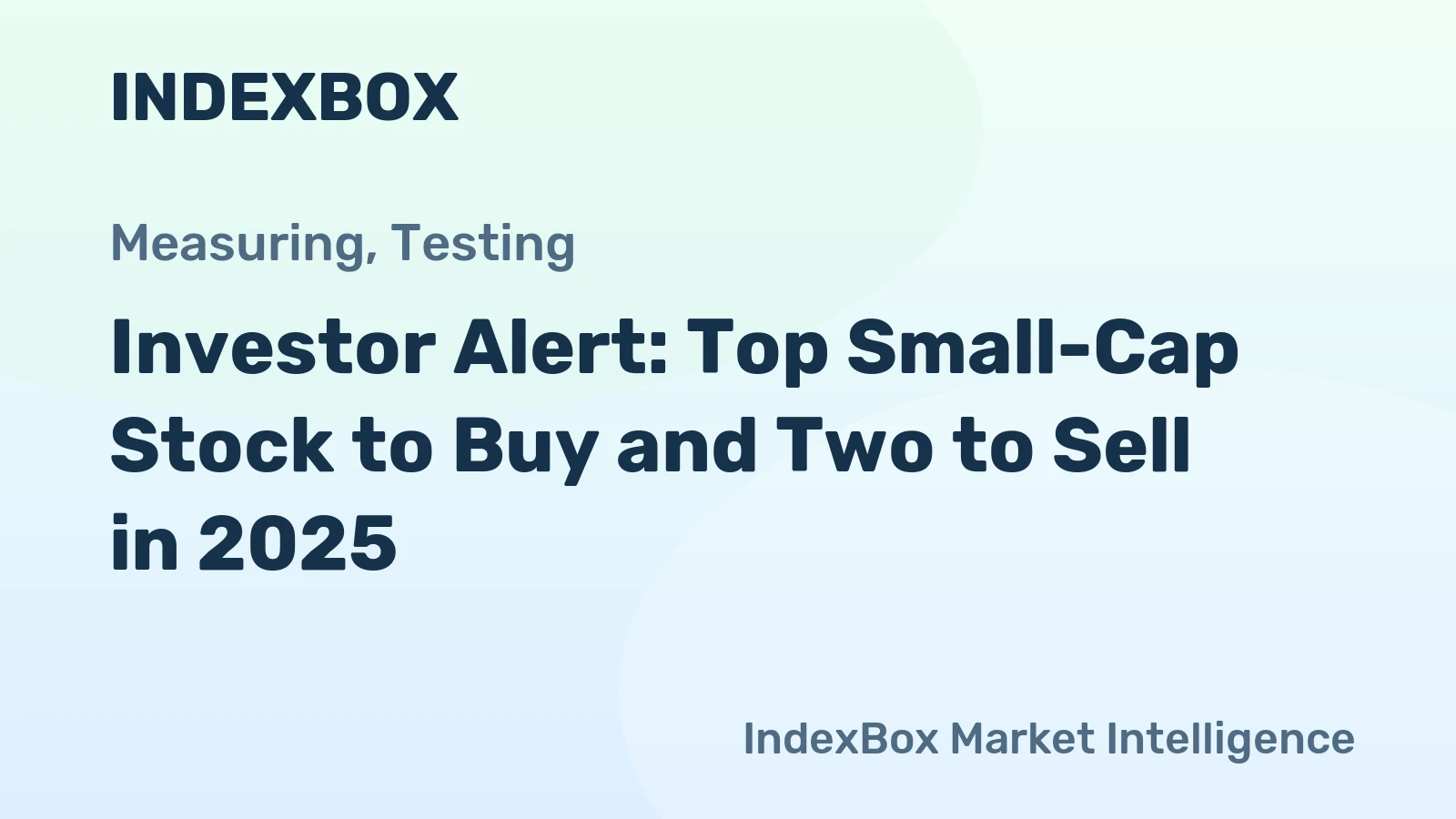 Investor Alert: Top Small-Cap Stock to Buy and Two to Sell in 2025