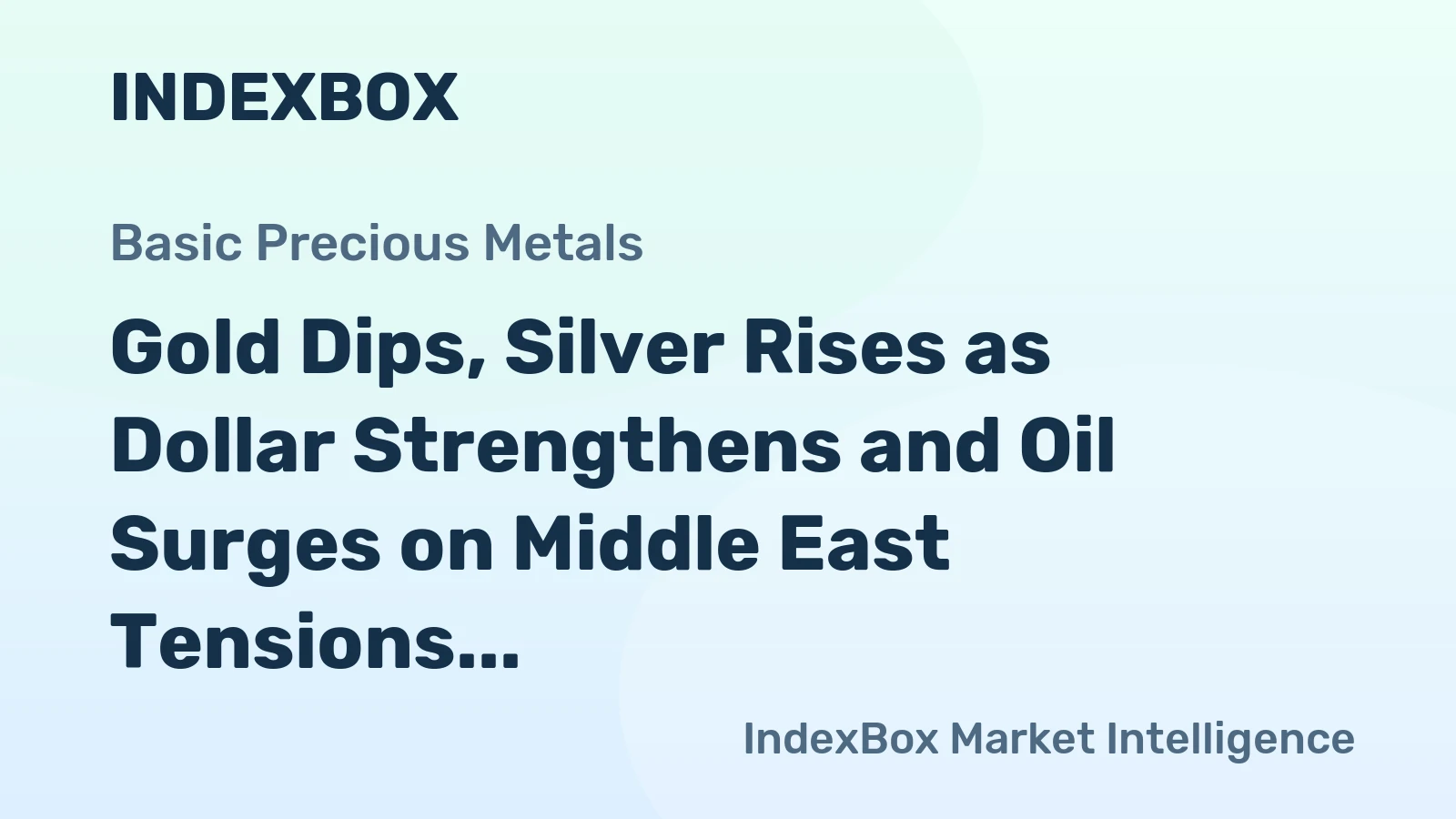 Gold Dips, Silver Rises as Dollar Strengthens and Oil Surges on Middle East Tensions