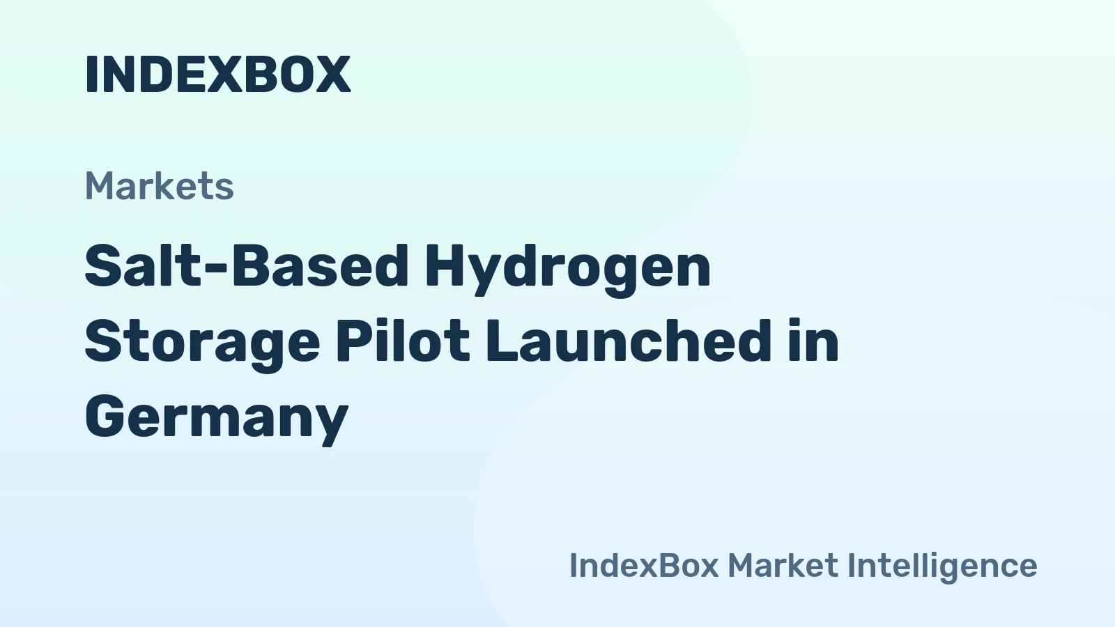 Salt-Based Hydrogen Storage Pilot Launched in Germany