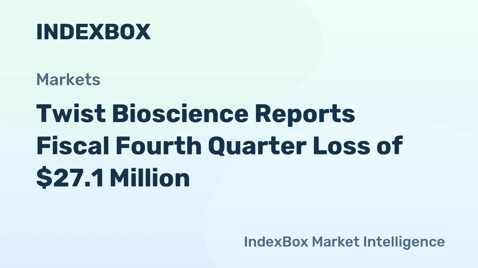 Twist Bioscience Reports Fiscal Fourth Quarter Loss of $27.1 Million
