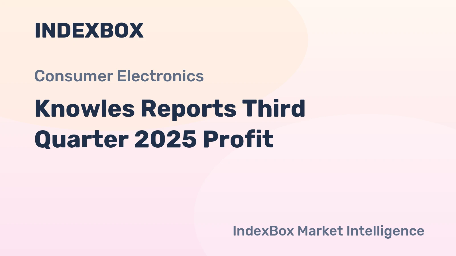 Knowles Reports Third Quarter 2025 Profit