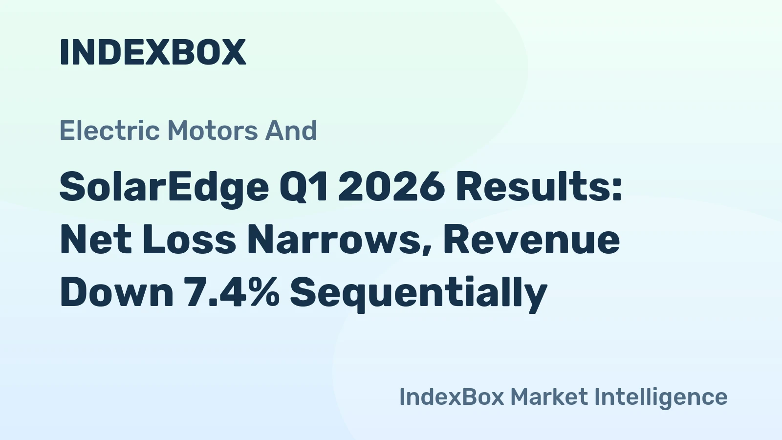 SolarEdge Q1 2026 Results: Net Loss Narrows, Revenue Down 7.4% Sequentially