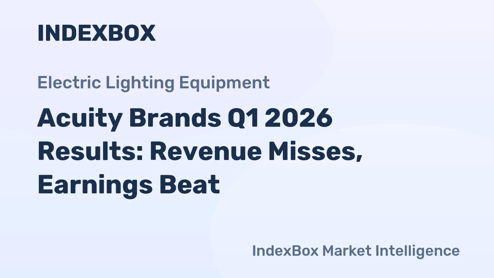 Acuity Brands Q1 2026 Results: Revenue Misses, Earnings Beat