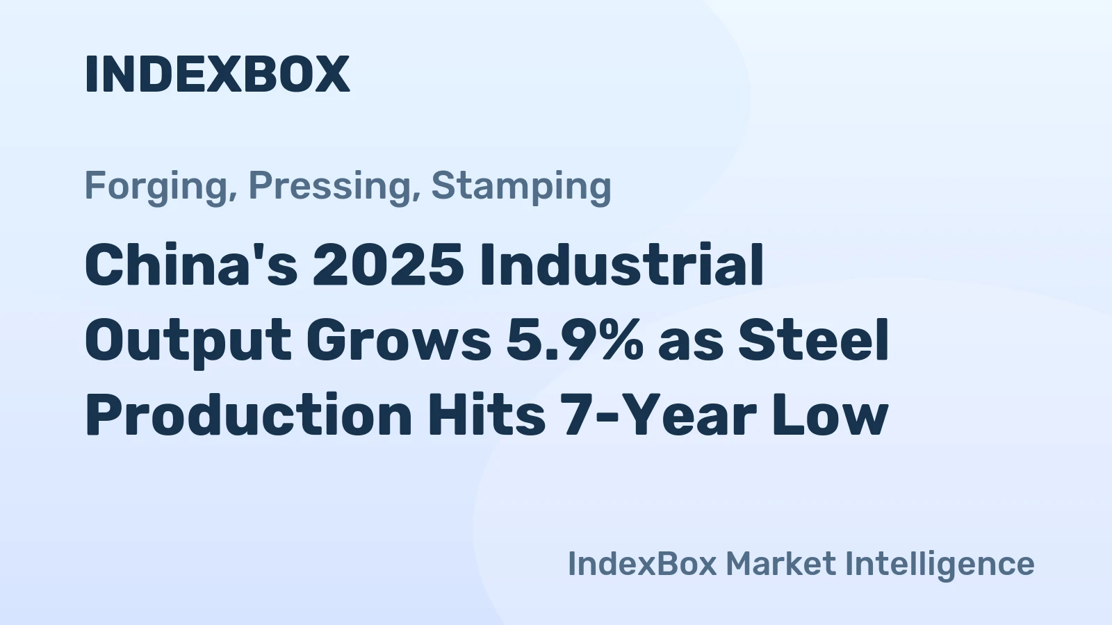 China's 2025 Industrial Output Grows 5.9% as Steel Production Hits 7-Year Low
