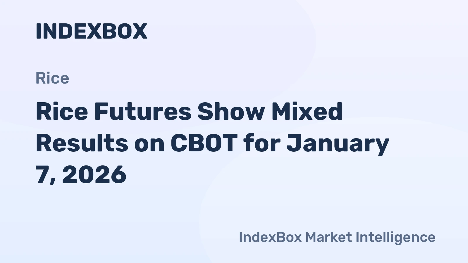 Rice Futures Show Mixed Results on CBOT for January 7, 2026