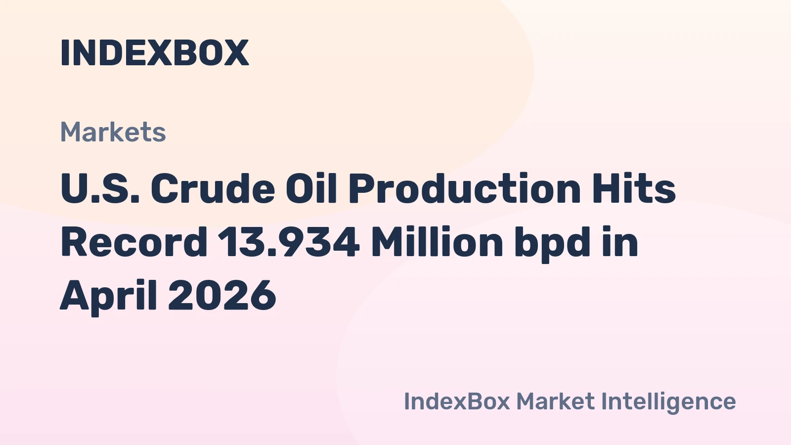 U.S. Crude Oil Production Hits Record 13.934 Million bpd in April 2026