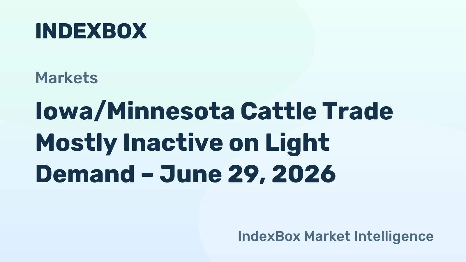 Iowa/Minnesota Cattle Trade Mostly Inactive on Light Demand – June 29, 2026