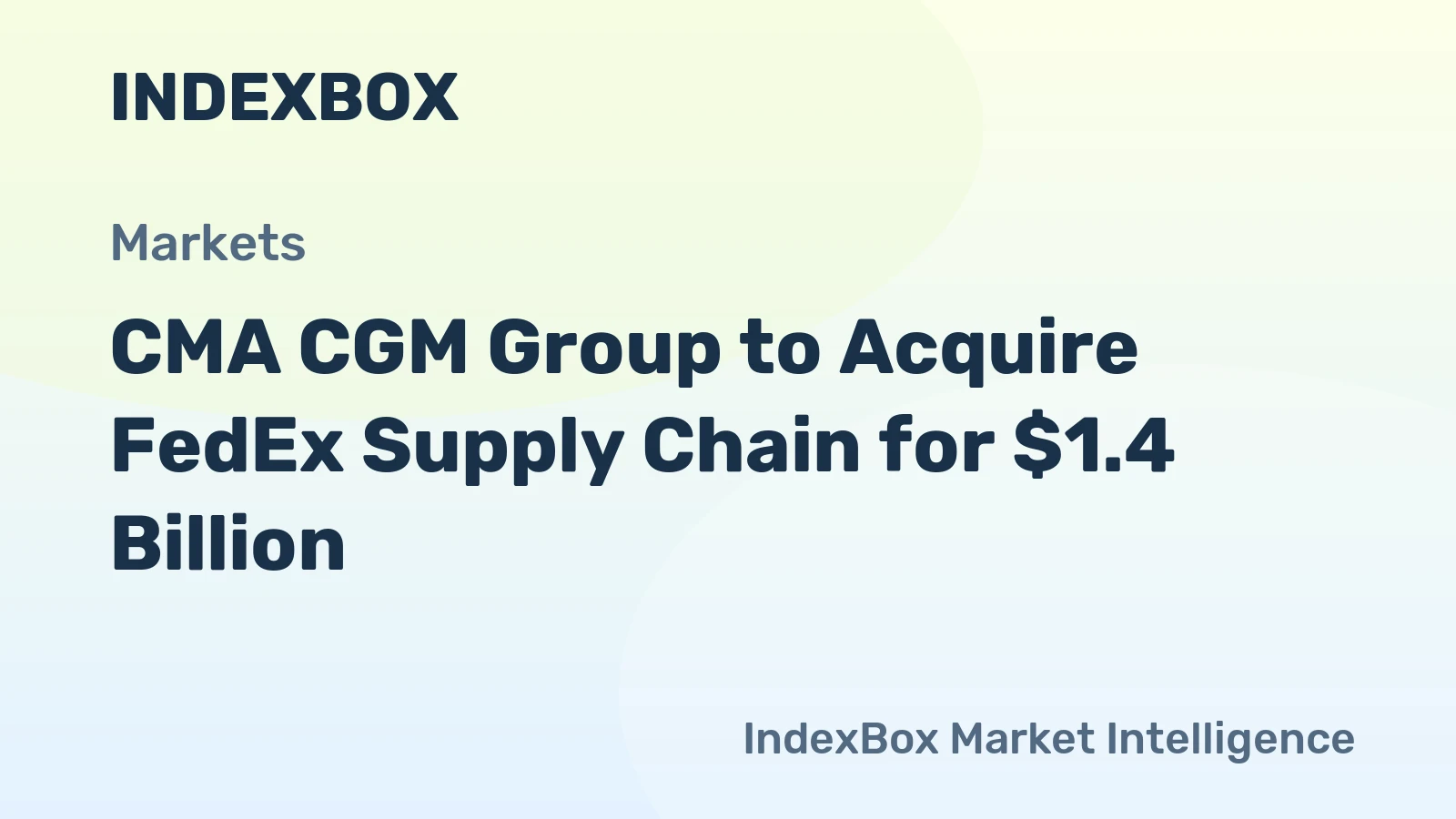 CMA CGM Group to Acquire FedEx Supply Chain for $1.4 Billion