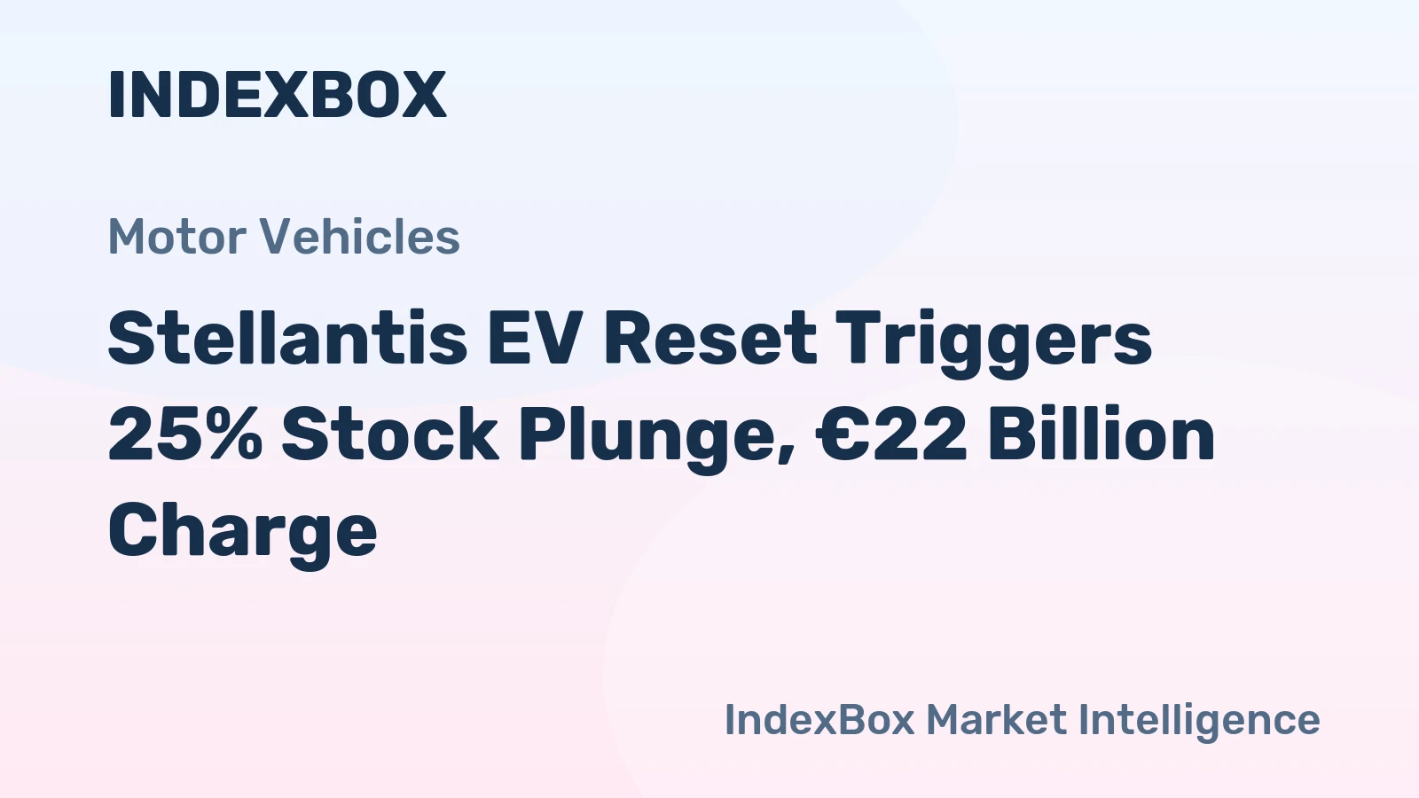 Stellantis EV Reset Triggers 25% Stock Plunge, €22 Billion Charge