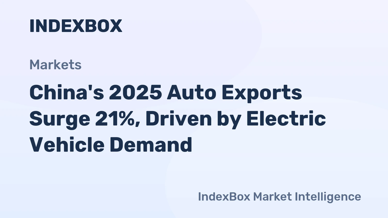 China's 2025 Auto Exports Surge 21%, Driven by Electric Vehicle Demand