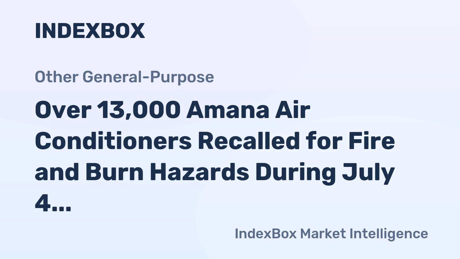 Over 13,000 Amana Air Conditioners Recalled for Fire and Burn Hazards During July 4 Heatwave