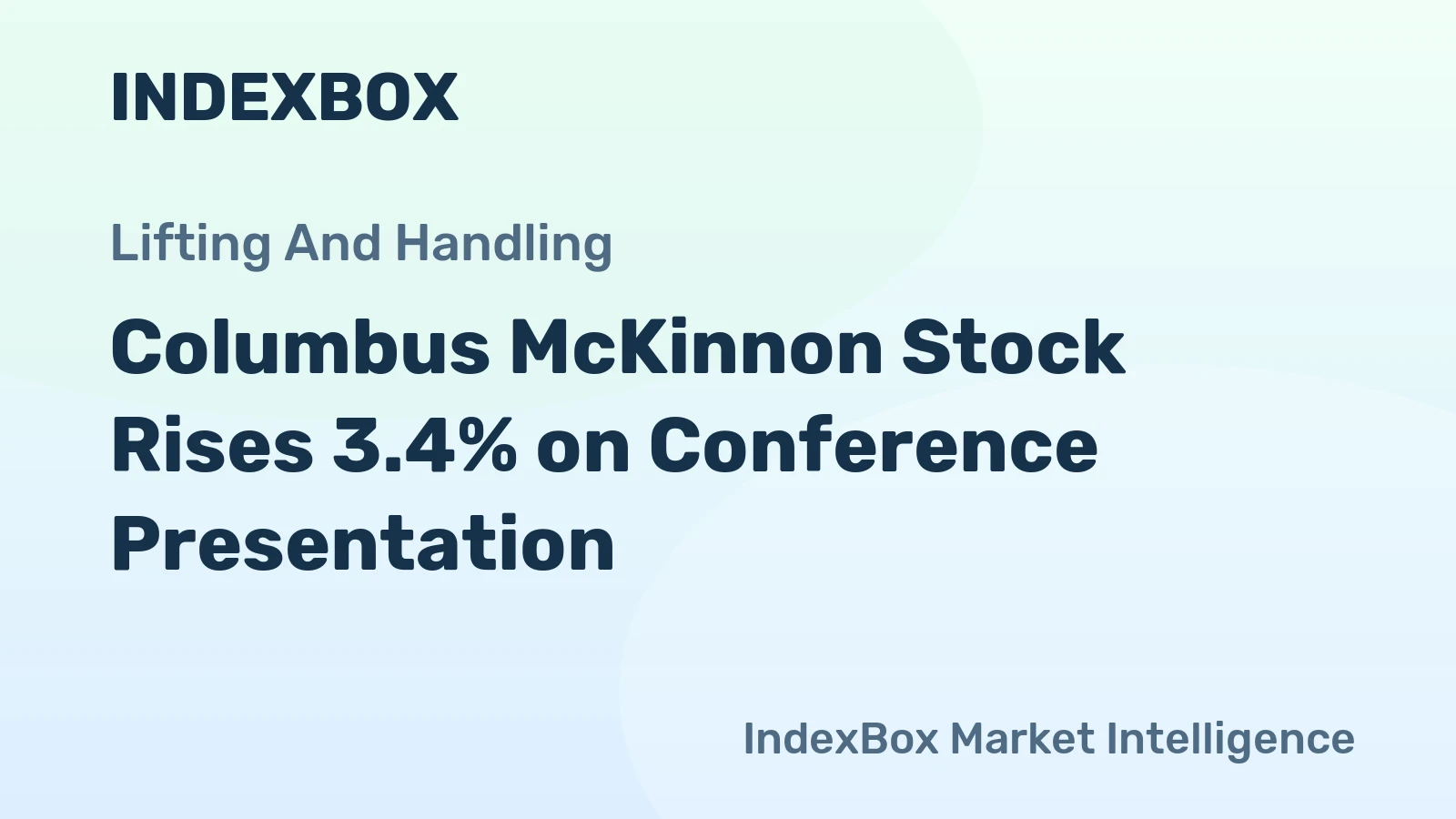 Columbus McKinnon Stock Rises 3.4% on Conference Presentation