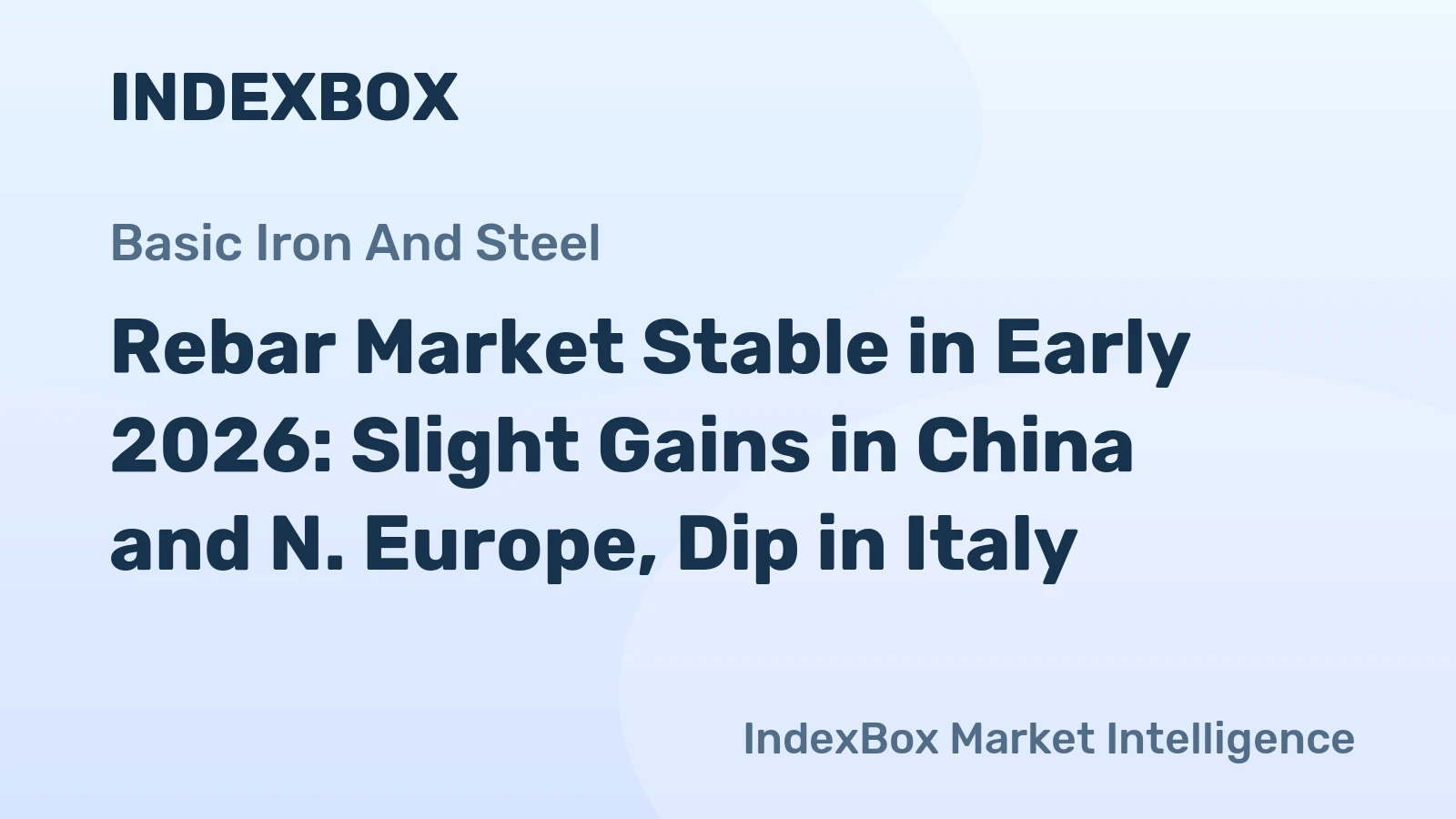 Rebar Market Stable in Early 2026: Slight Gains in China and N. Europe, Dip in Italy