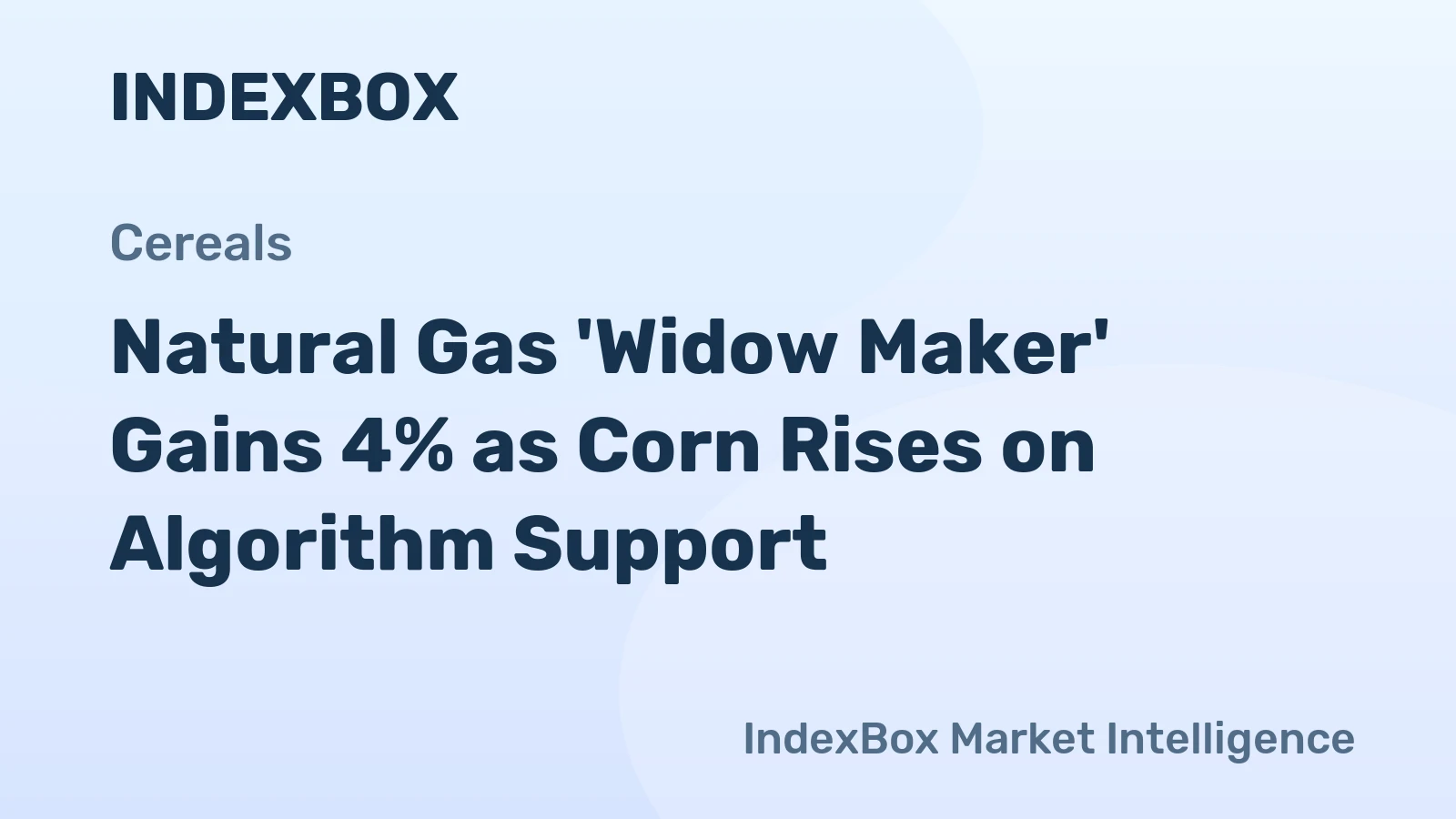 Natural Gas 'Widow Maker' Gains 4% as Corn Rises on Algorithm Support