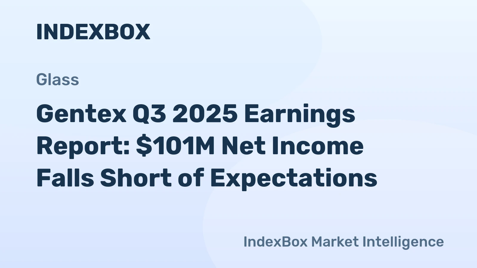 Gentex Q3 2025 Earnings Report: $101M Net Income Falls Short of Expectations