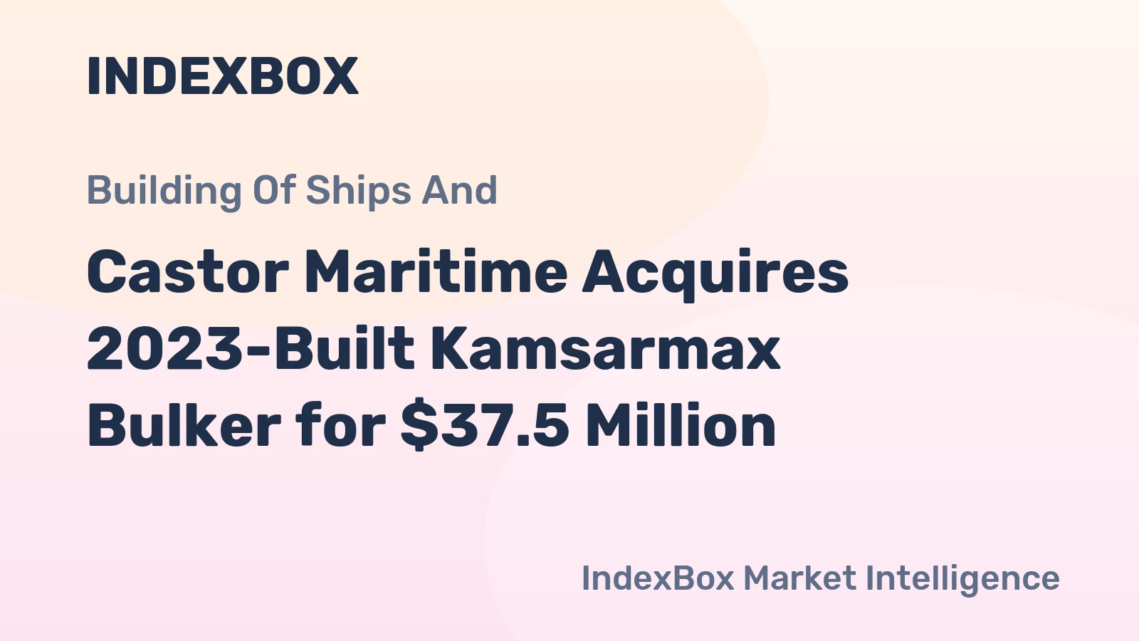 Castor Maritime Acquires 2023-Built Kamsarmax Bulker for $37.5 Million