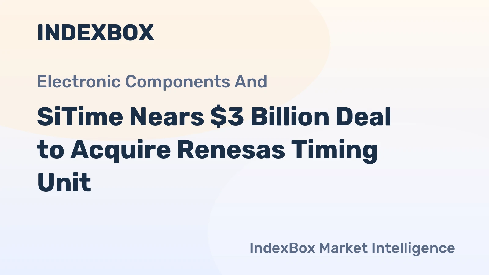 SiTime Nears $3 Billion Deal to Acquire Renesas Timing Unit