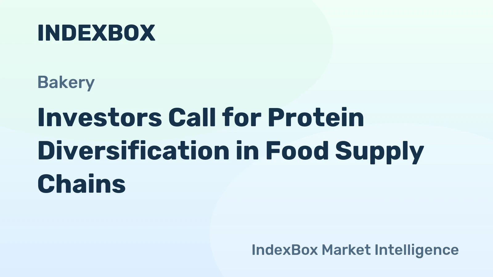 Investors Call for Protein Diversification in Food Supply Chains