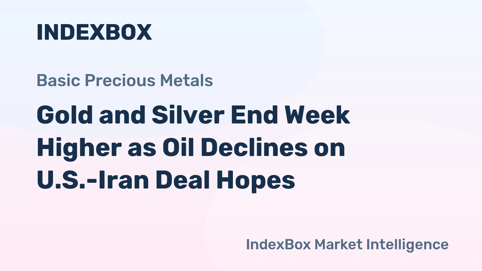 Gold and Silver End Week Higher as Oil Declines on U.S.-Iran Deal Hopes