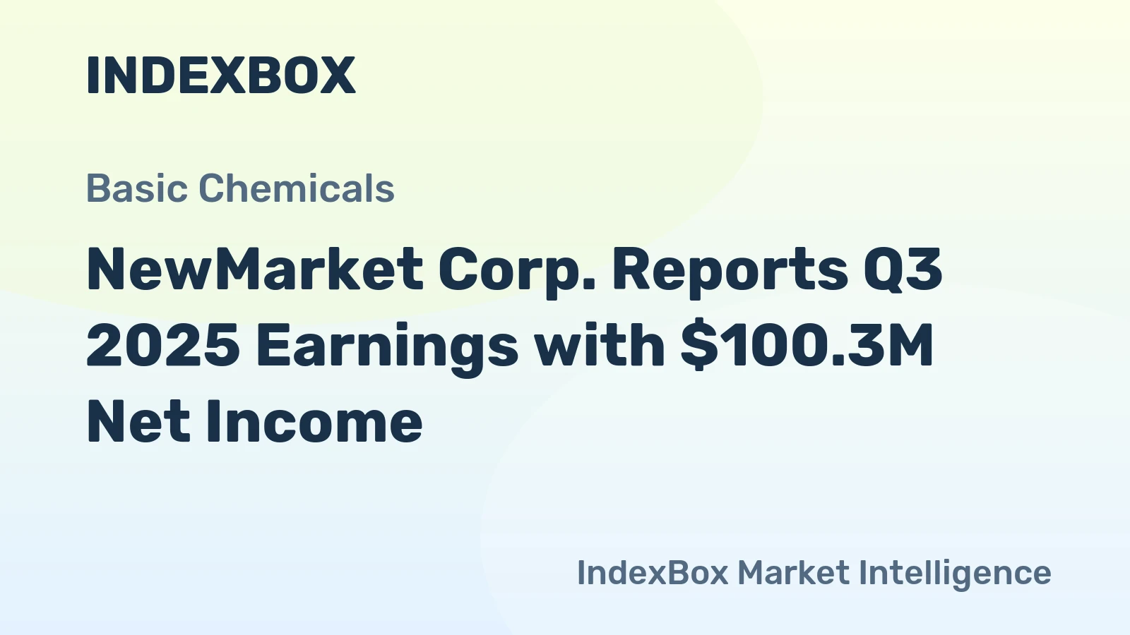 NewMarket Corp. Reports Q3 2025 Earnings with $100.3M Net Income