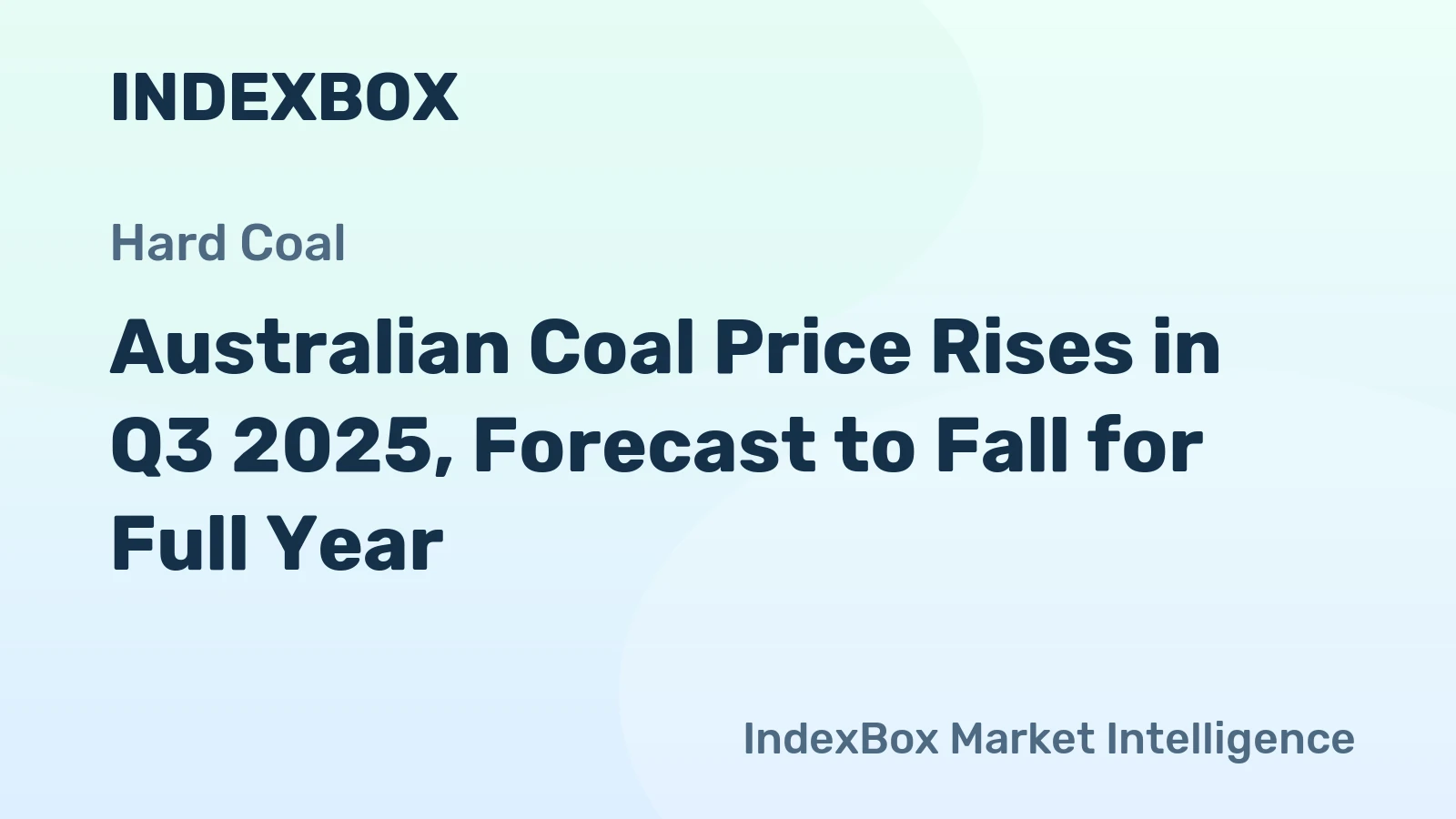 Australian Coal Price Rises in Q3 2025, Forecast to Fall for Full Year