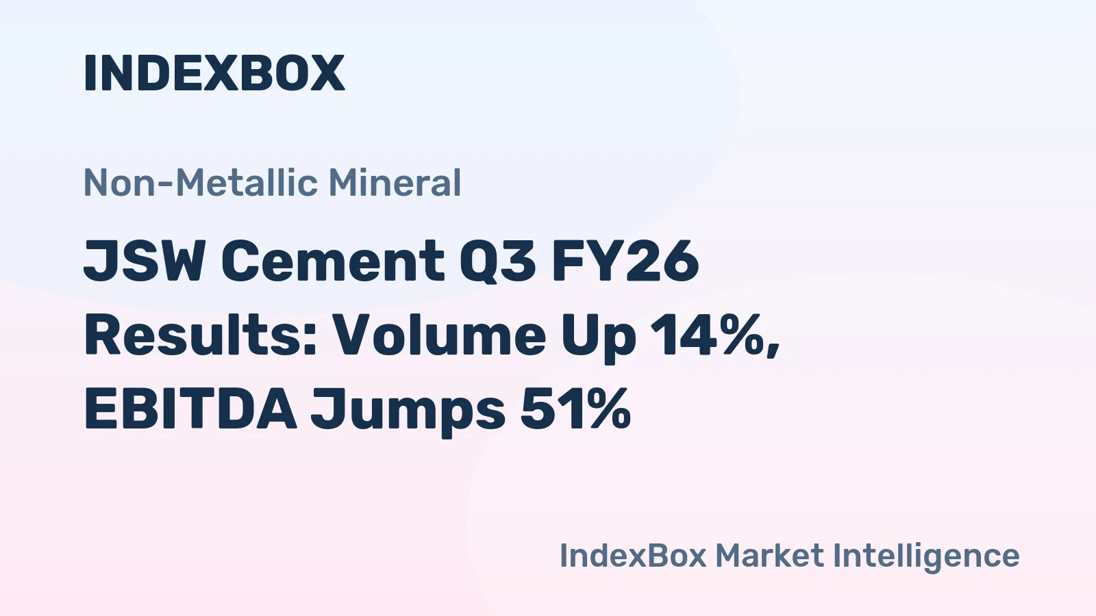 JSW Cement Q3 FY26 Results: Volume Up 14%, EBITDA Jumps 51%