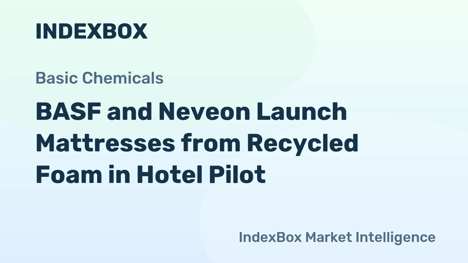 BASF and Neveon Launch Mattresses from Recycled Foam in Hotel Pilot