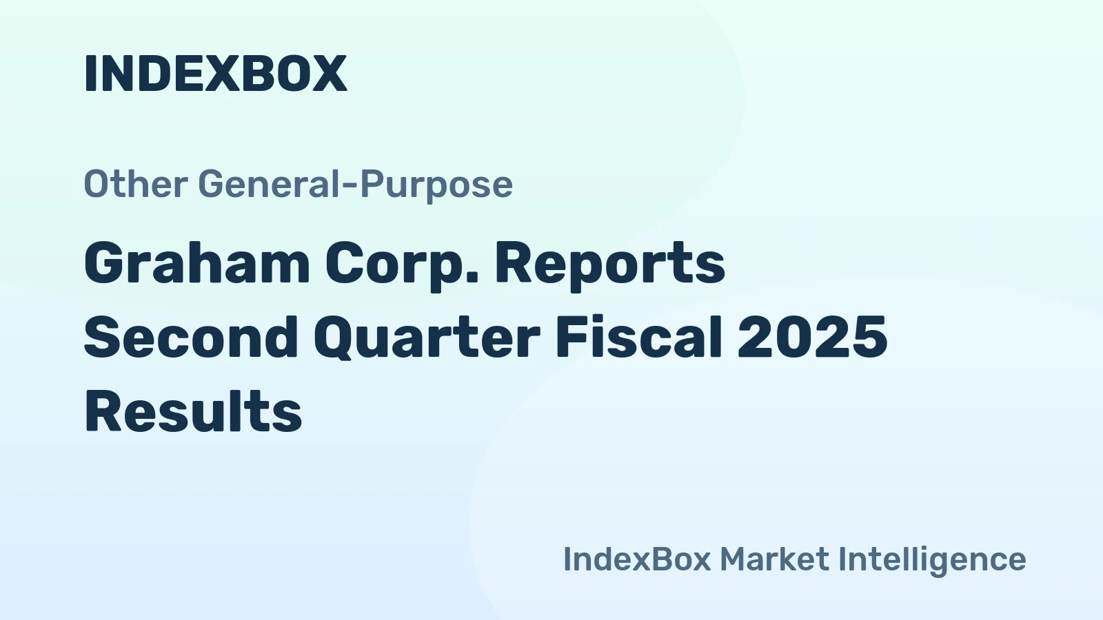 Graham Corp. Reports Second Quarter Fiscal 2025 Results