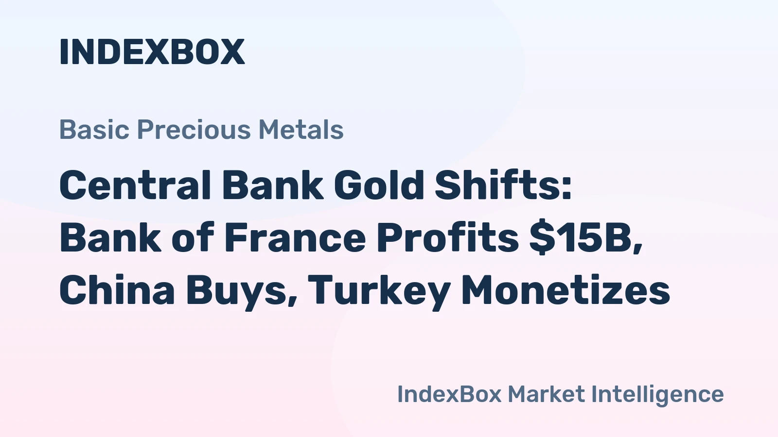 Central Bank Gold Shifts: Bank of France Profits $15B, China Buys, Turkey Monetizes