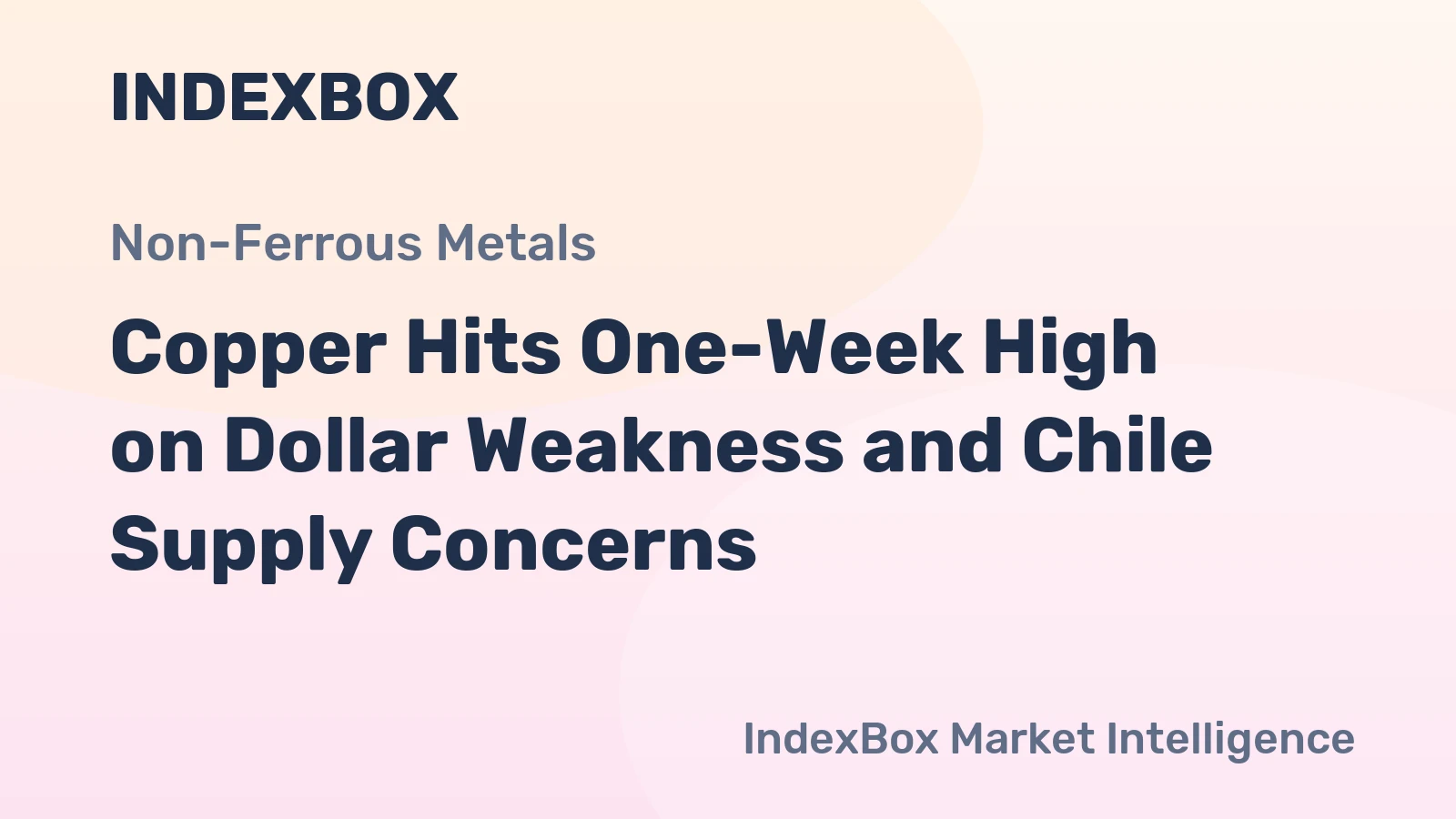 Copper Hits One-Week High on Dollar Weakness and Chile Supply Concerns