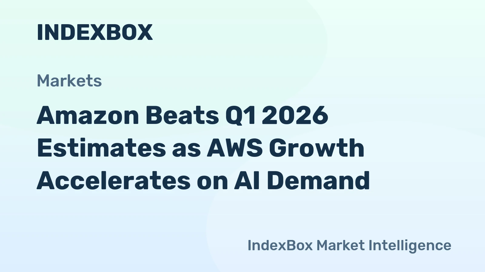 Amazon Beats Q1 2026 Estimates as AWS Growth Accelerates on AI Demand