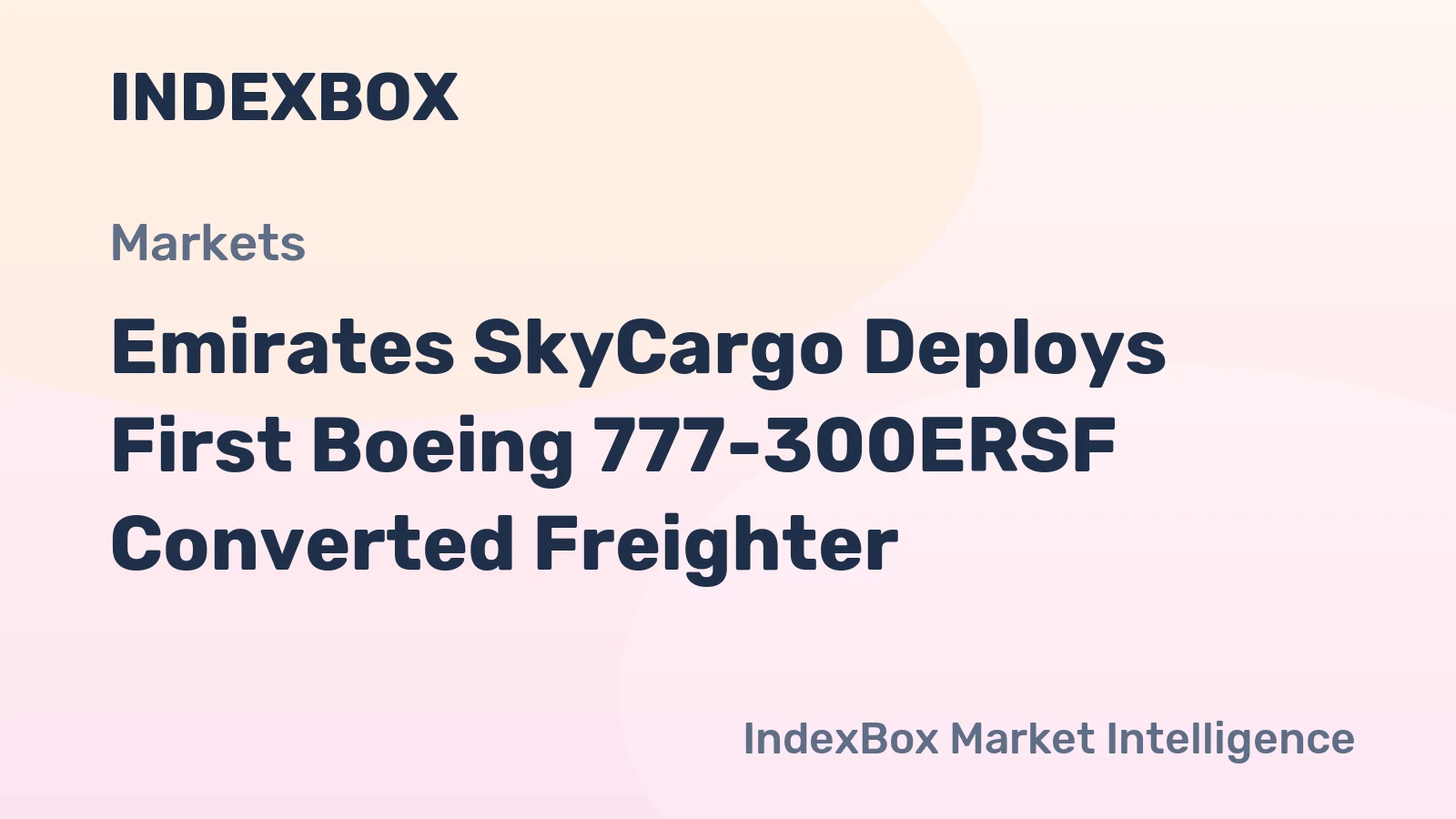 Emirates SkyCargo Deploys First Boeing 777-300ERSF Converted Freighter