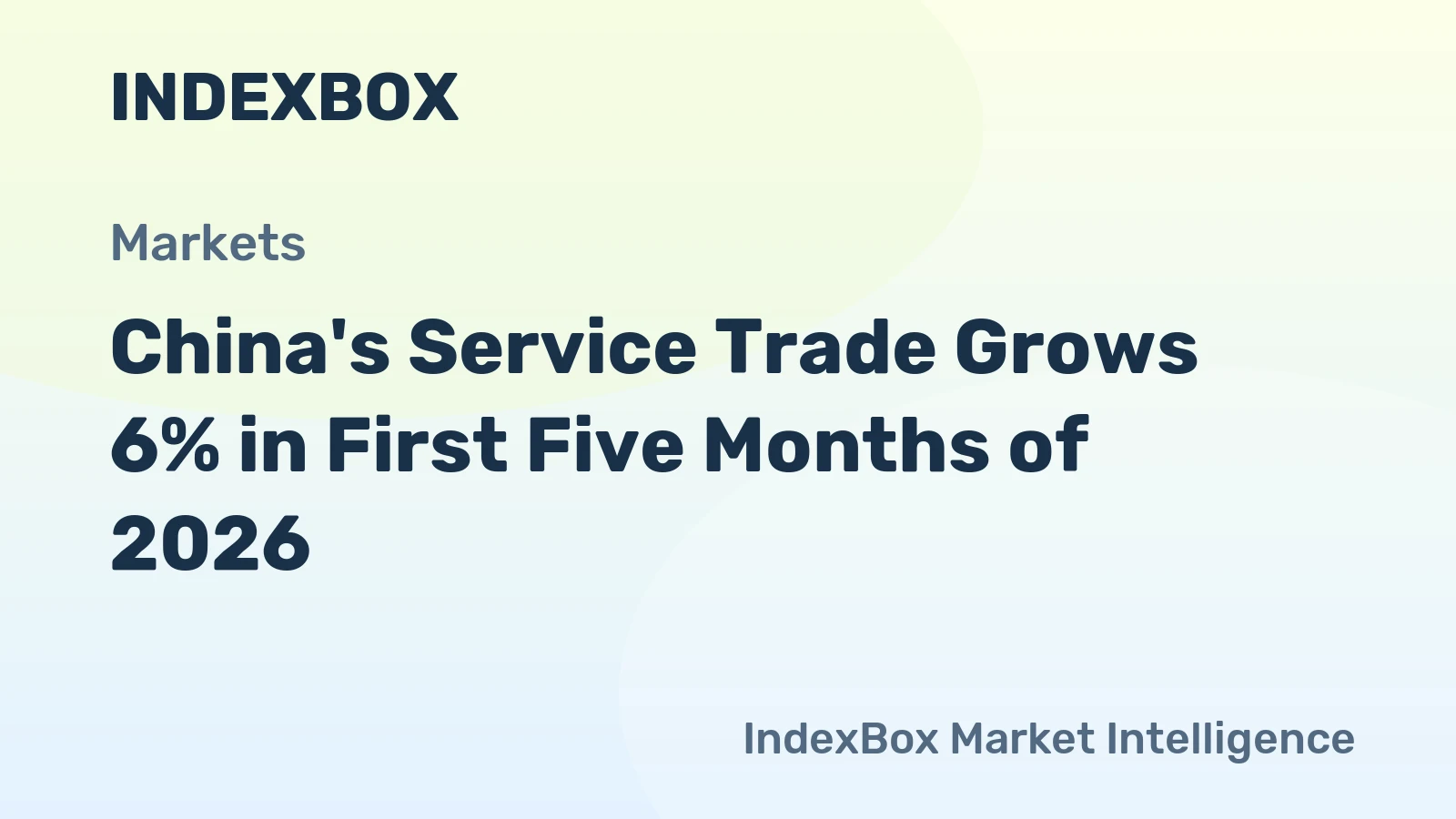 China's Service Trade Grows 6% in First Five Months of 2026