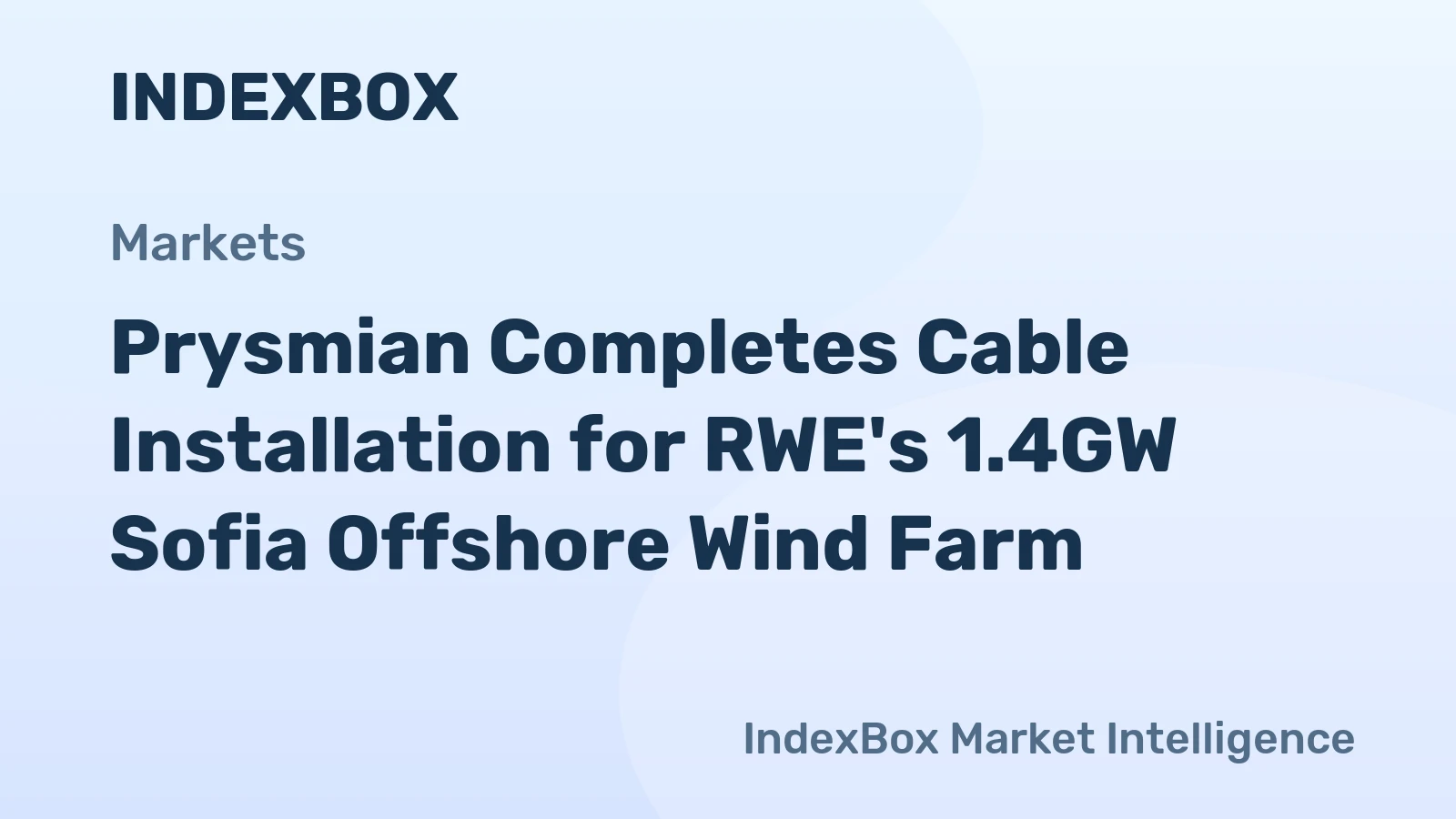 Prysmian Completes Cable Installation for RWE's 1.4GW Sofia Offshore Wind Farm