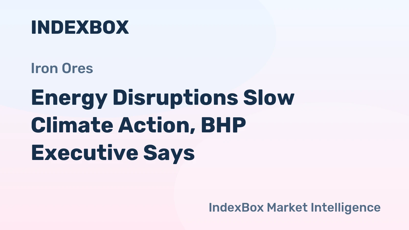 Energy Disruptions Slow Climate Action, BHP Executive Says