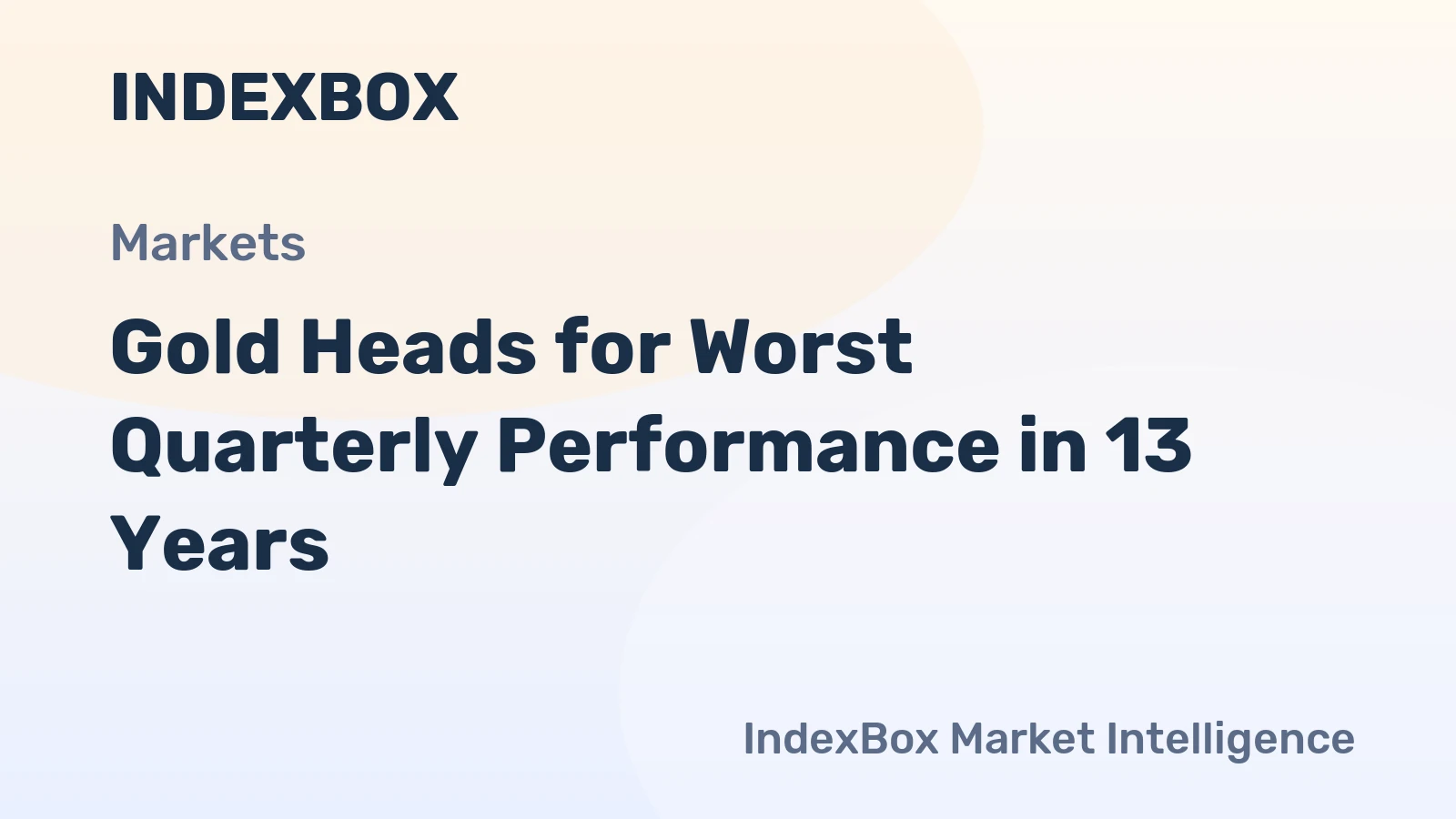 Gold Heads for Worst Quarterly Performance in 13 Years