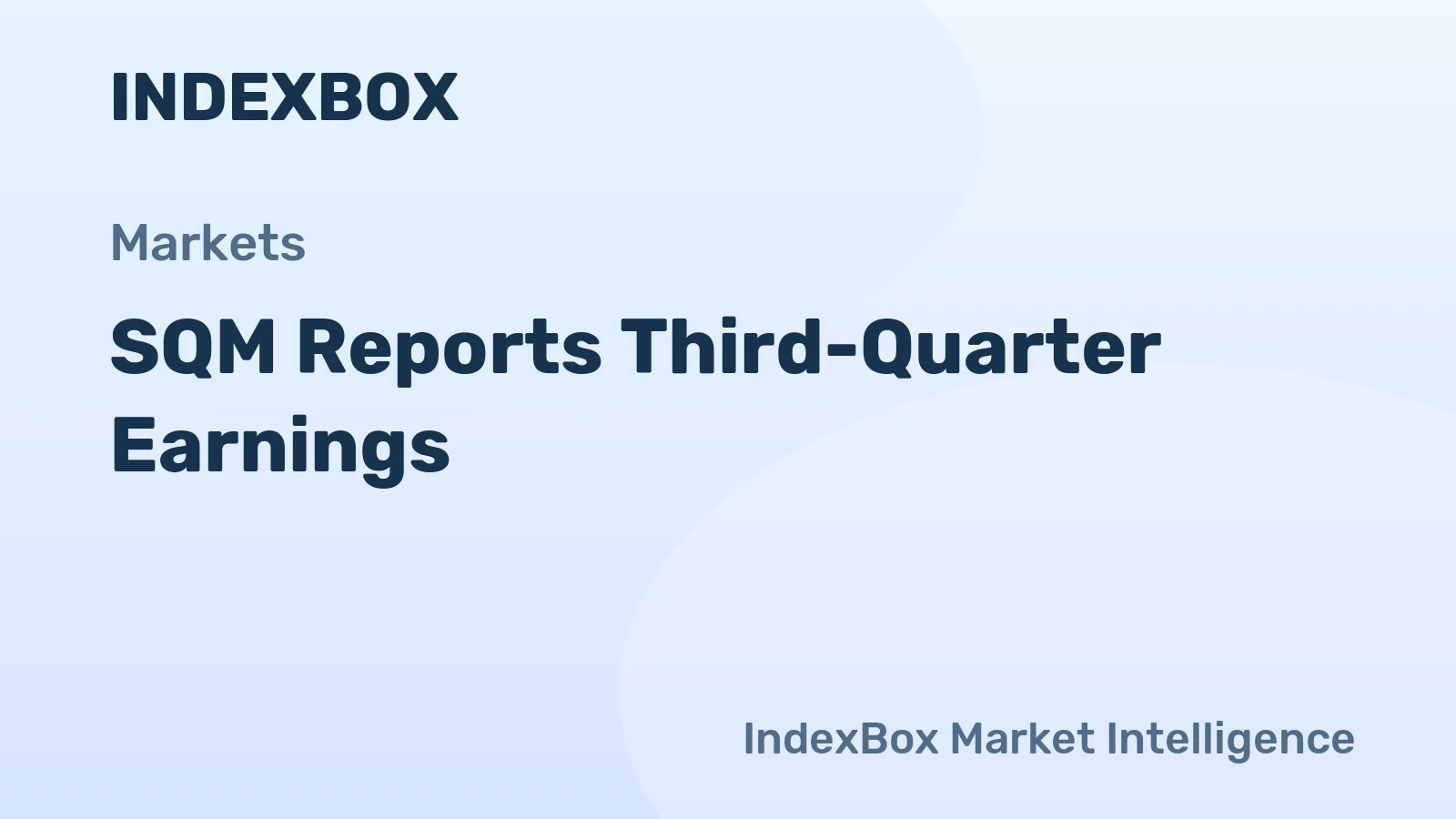 SQM Reports Third-Quarter Earnings