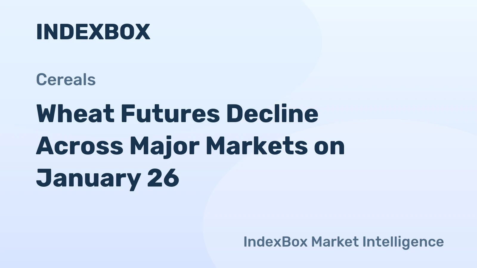 Wheat Futures Decline Across Major Markets on January 26