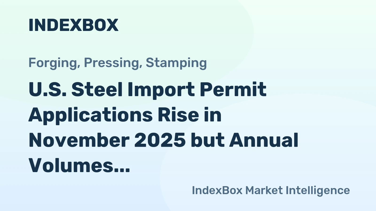 U.S. Steel Import Permit Applications Rise in November 2025 but Annual Volumes Decline